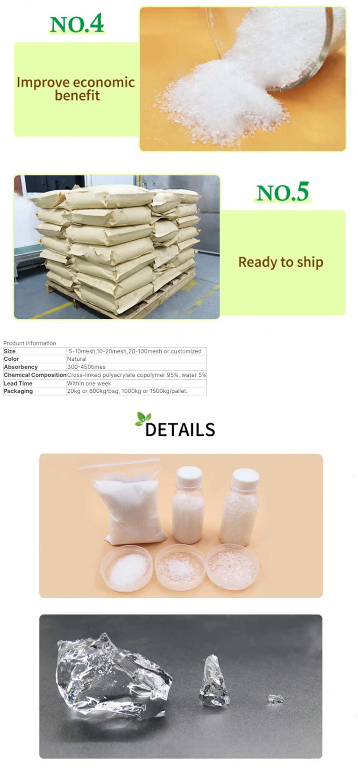 Super Absorbent Polymer Crystal For Agriculture Price - Demi Co., Ltd.