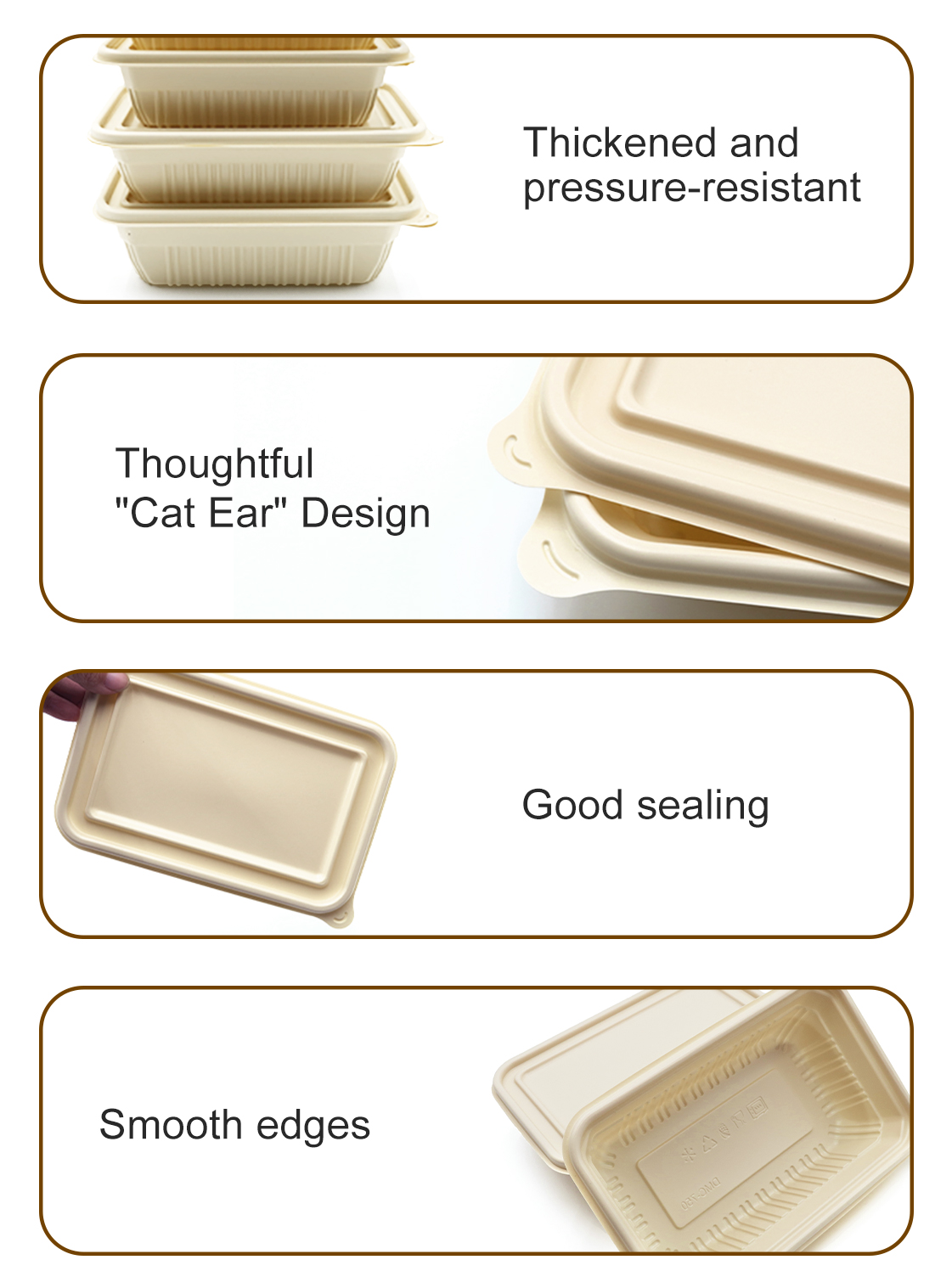 Reusable Disposable Microwave Food Container Lunch Box Corn Starch Food ...